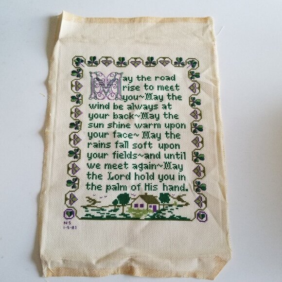 Handmade | Accents | Vintage Needlepoint Finished Irish Blessing May ...